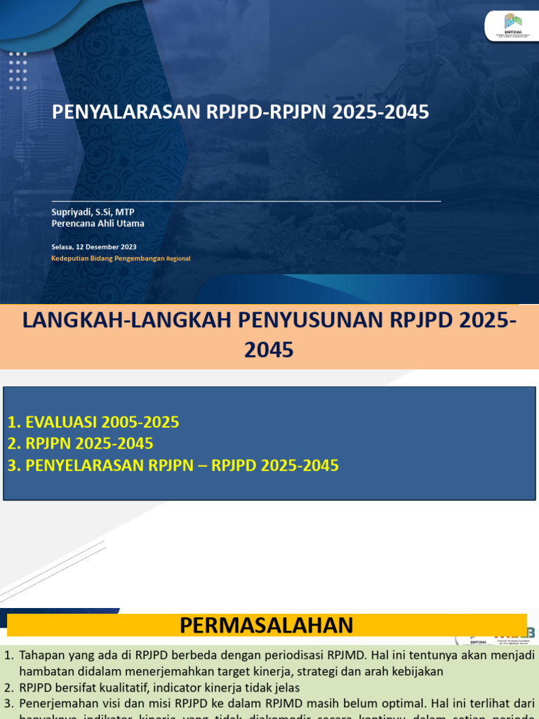 Penyelarasan RPJPD-RPJPN 2025-2045 | PDF