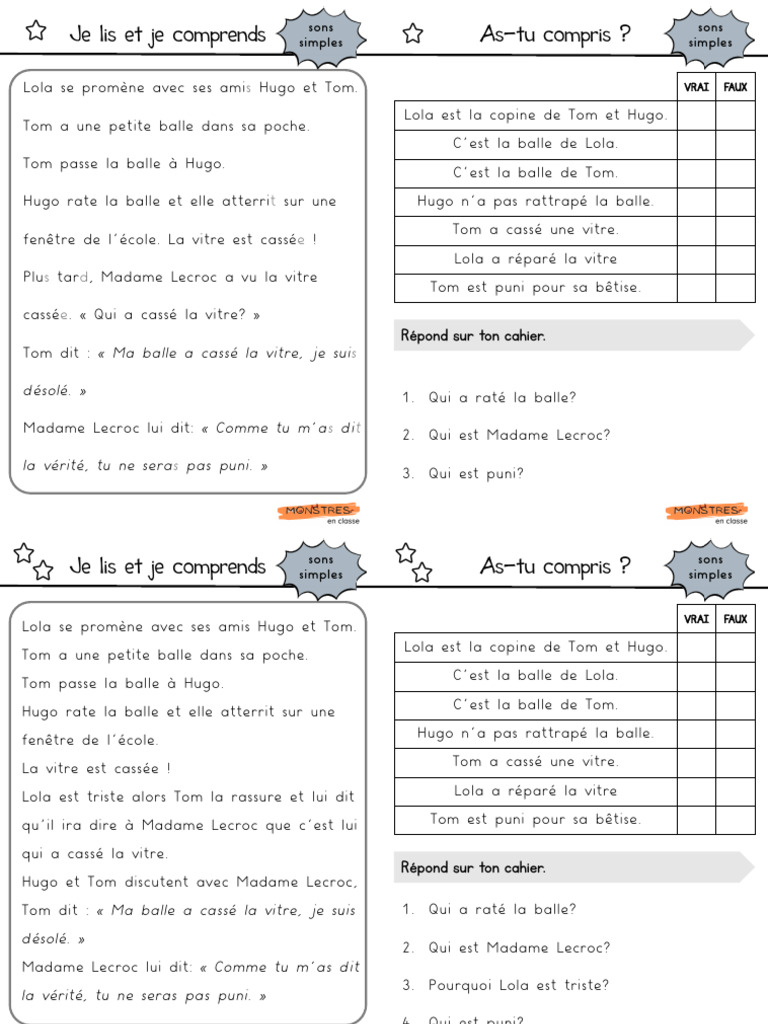 Gammes Je Lis Pour Comprendre | PDF