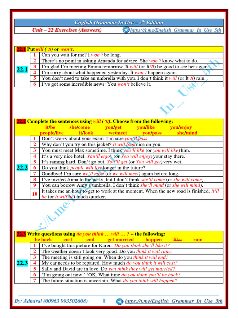 Unit-22 Exercises Answered | PDF