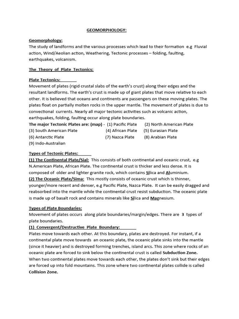 Geomorphology | PDF | Plate Tectonics | Weathering