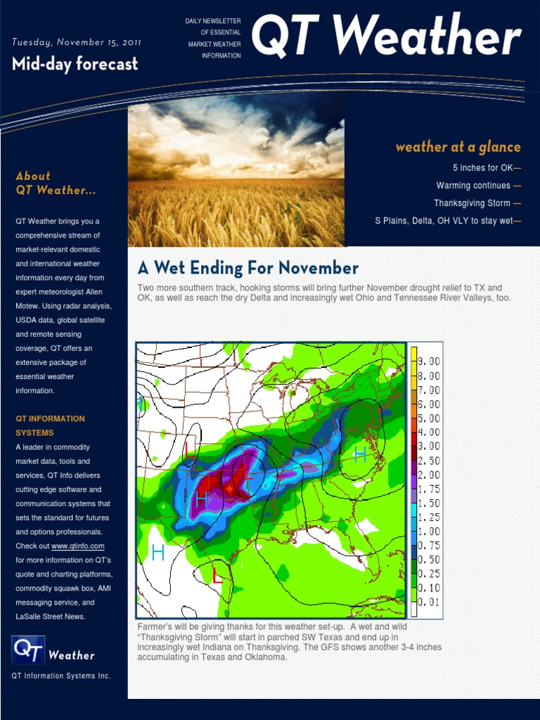 Mid-Day Forecast: A Wet Ending For November | PDF | Weather | Weather ...