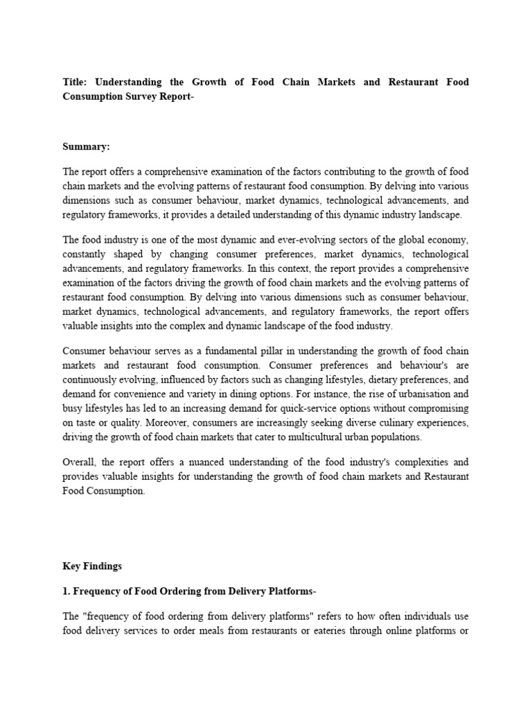 Title Understanding The Growth of Food Chain Markets and Res | PDF ...