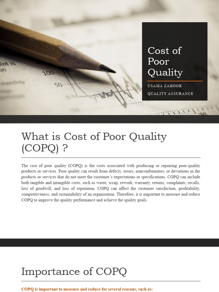 Cost of Poor Quality COPQ | PDF | Performance Indicator | Performance ...