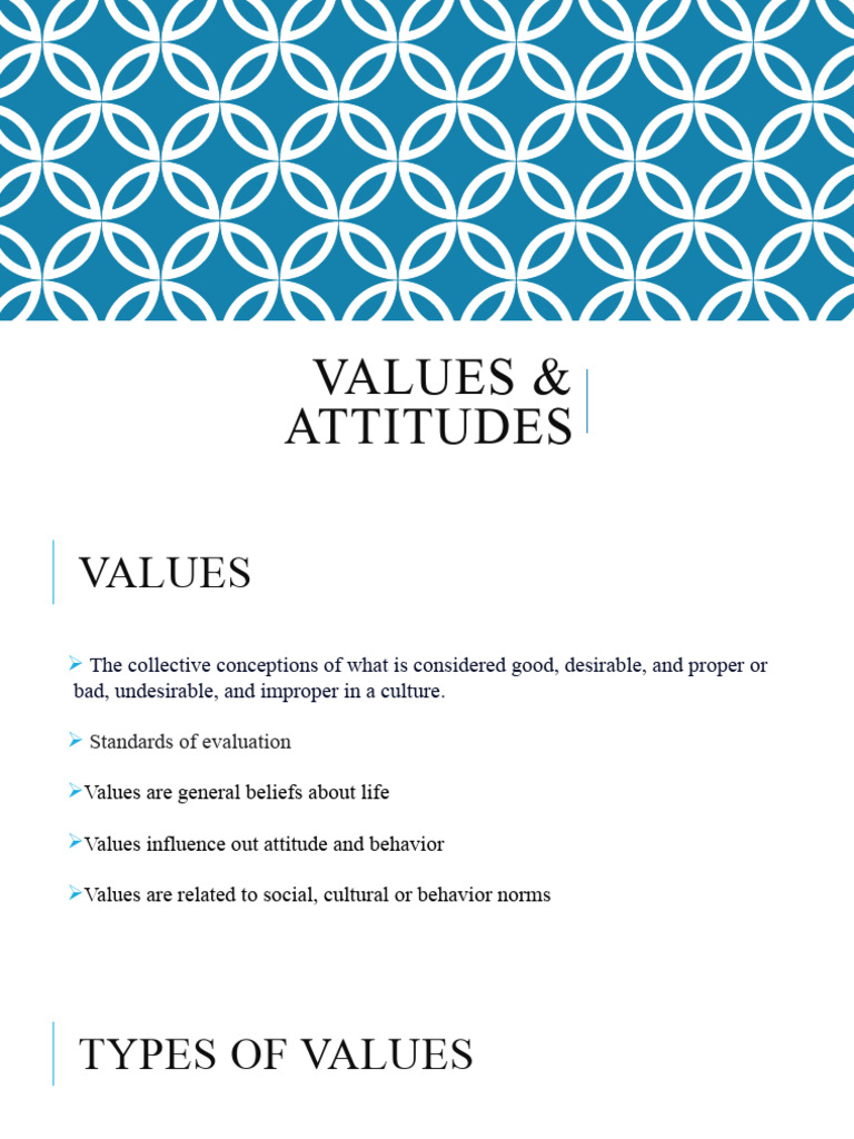 Values & Attitudes | PDF | Attitude (Psychology) | Job Satisfaction
