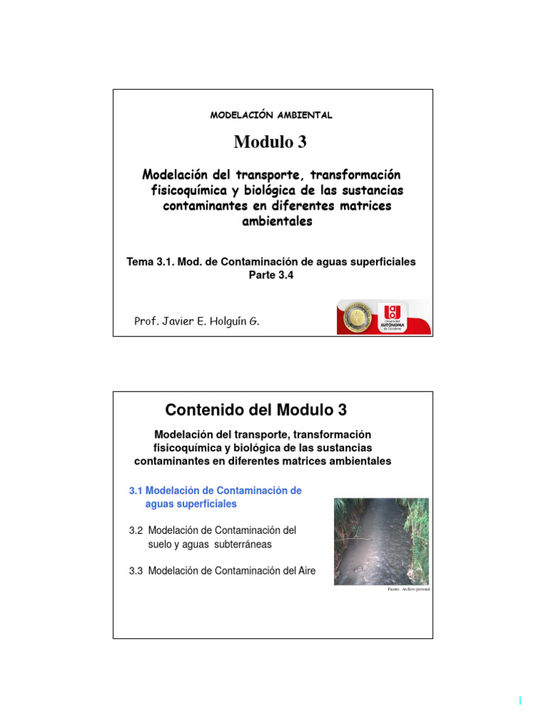 Mod. 3.1.3 Mod. QUAL2K (Parte 3.4) Calib, Valid y Escen. | PDF | Agua | Ciencia medioambiental