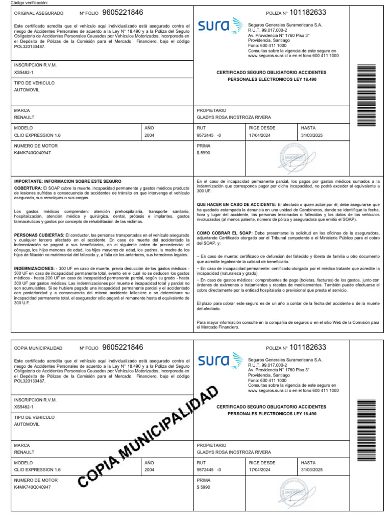 Po Liza Individual | PDF | Póliza de seguros | Seguro