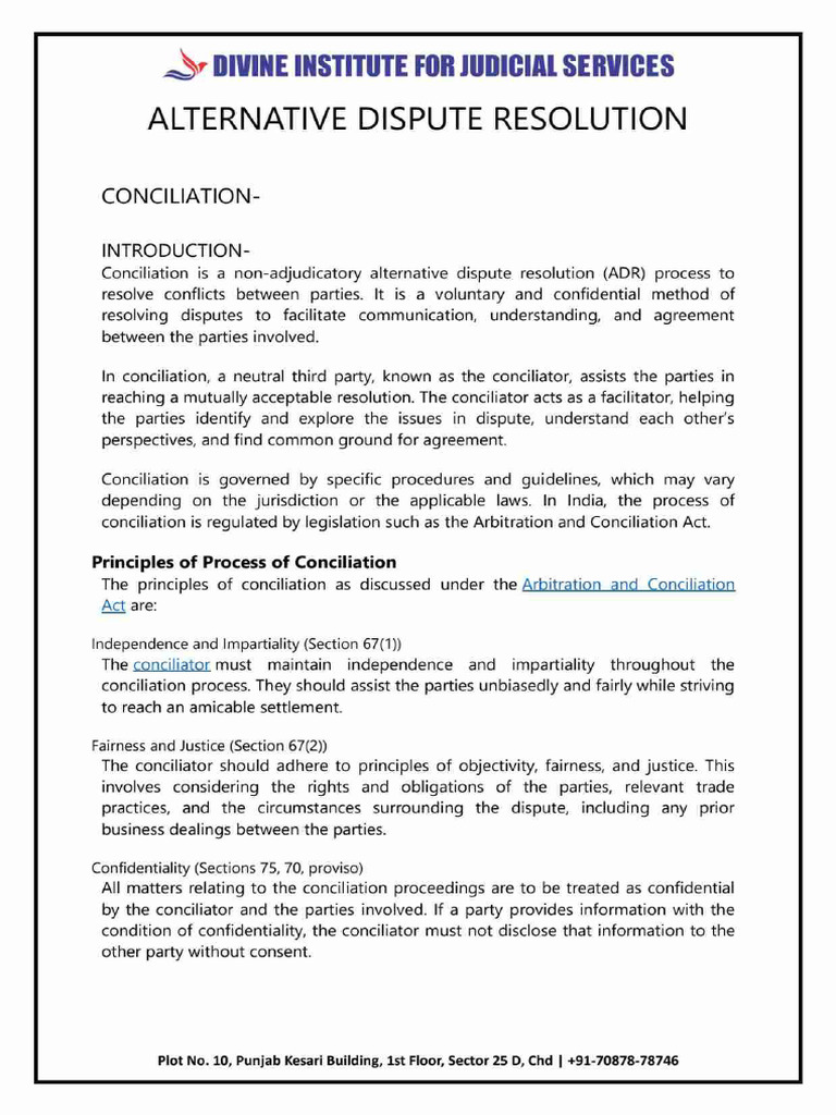 ADR (Conciliation) | PDF