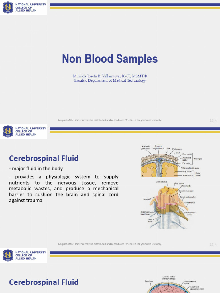 5.non Blood Samples - Other Body Fluids | PDF | Histopathology | Cerebrospinal Fluid