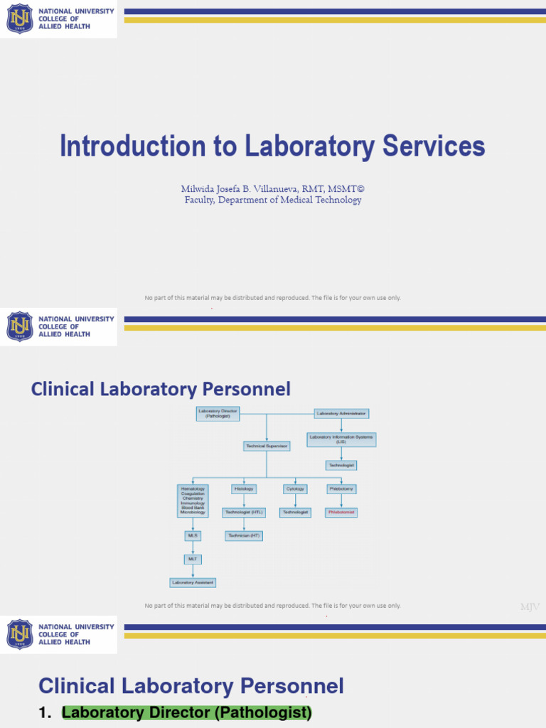 6.introduction To Laboratory Services-Student's | PDF | Pathology ...