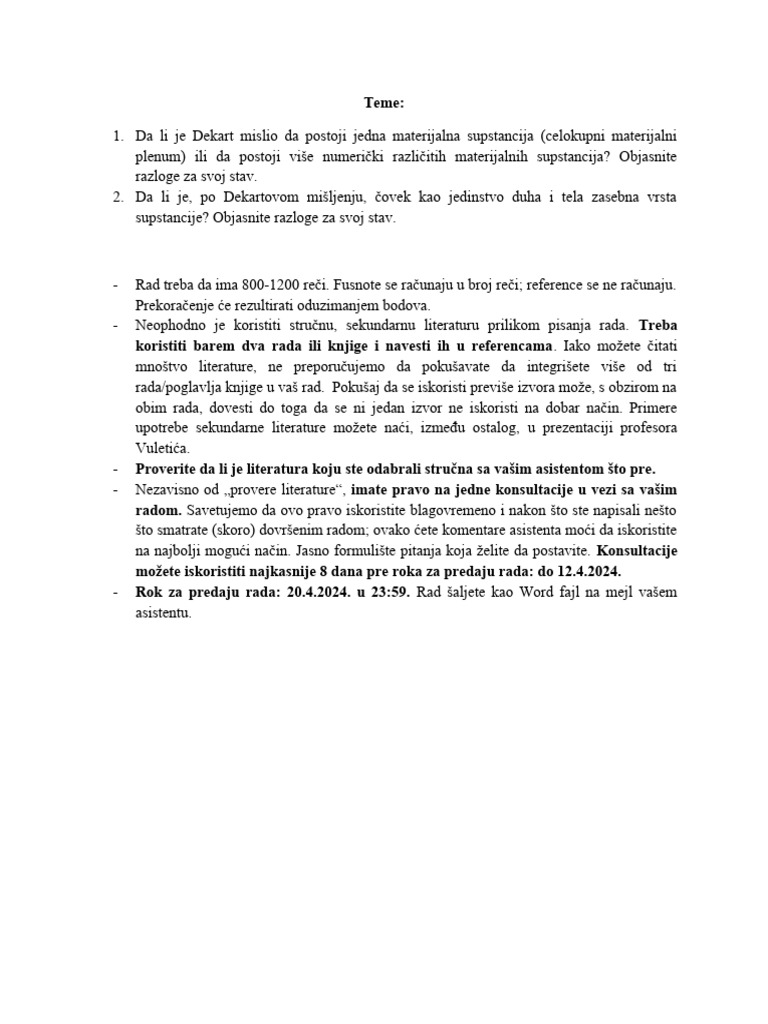 IF4 2024 Seminarski Rad - Teme I Pravila | PDF