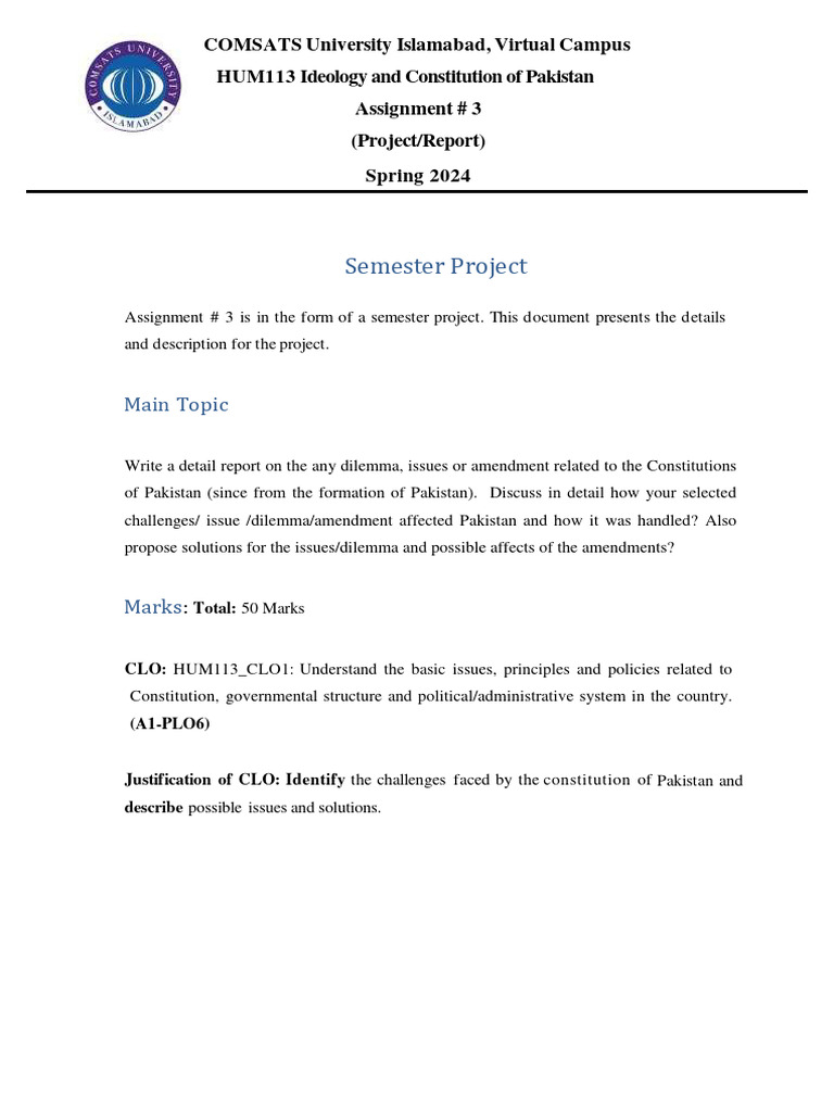 SP24 - HUM113 - Assignment 3 - Project | PDF