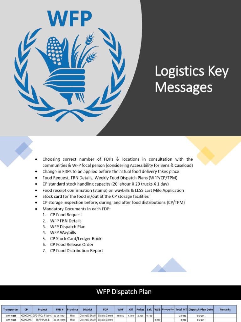 Logistics Key Messages 1 | PDF
