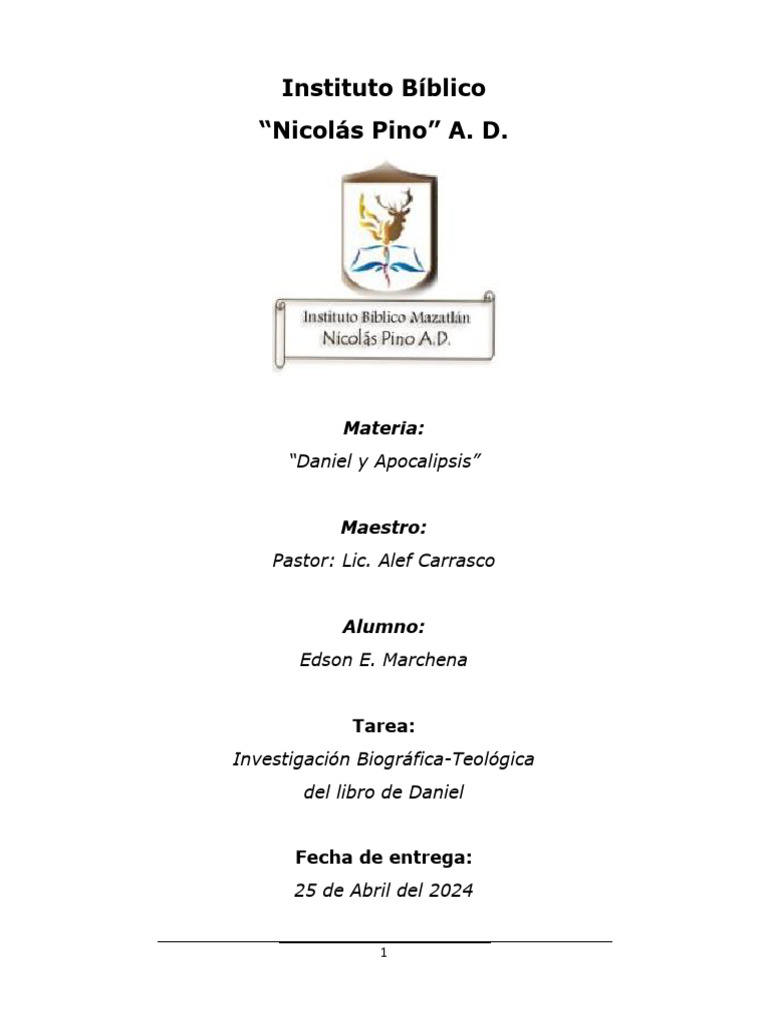 Investigacion Daniel - Edson Marchena | PDF | Daniel (figura bíblica ...