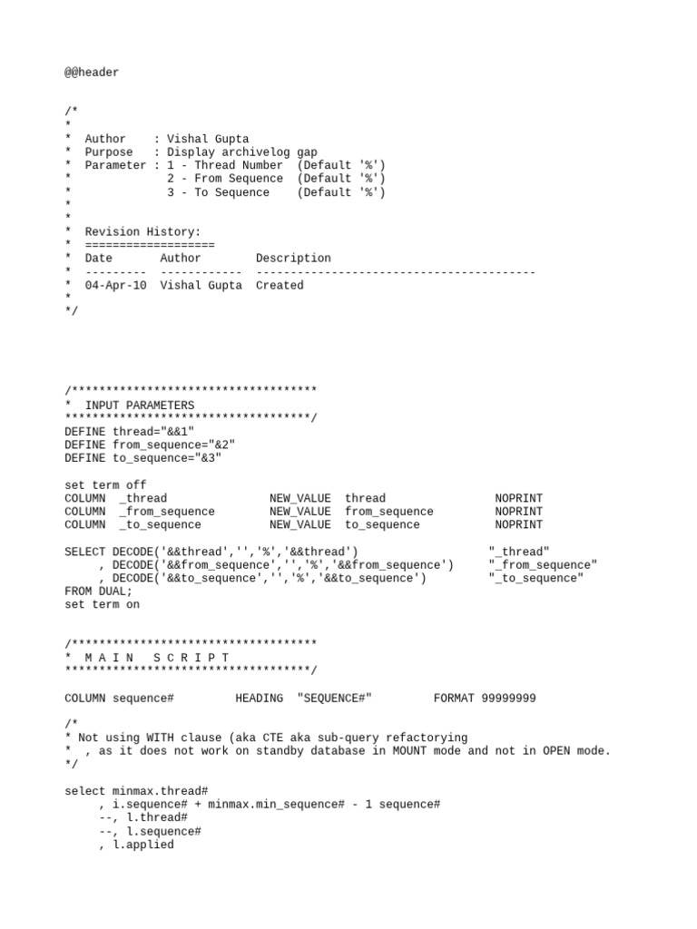 Archivelog Gap | PDF | Data Management | Databases