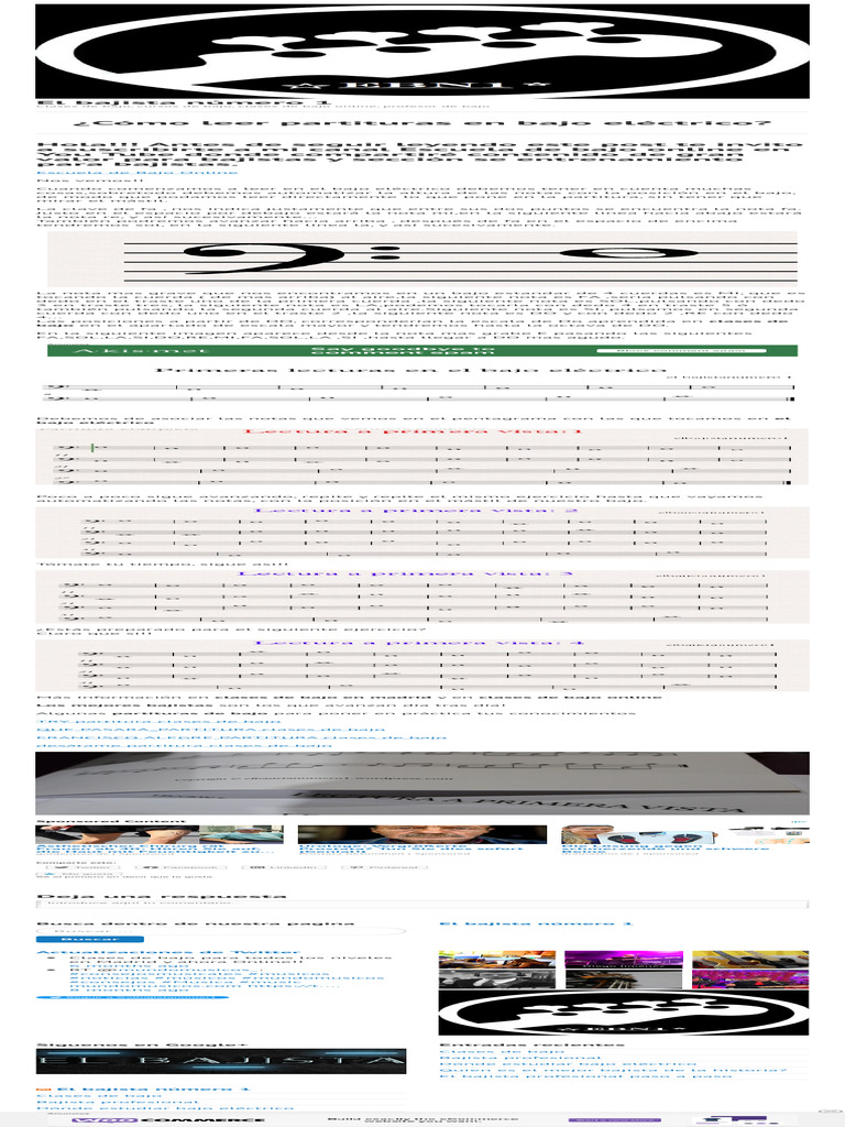 ¿Cómo Leer Partituras en Bajo Eléctrico - El Bajista Número 1 | Descargar gratis PDF | Bajo ...