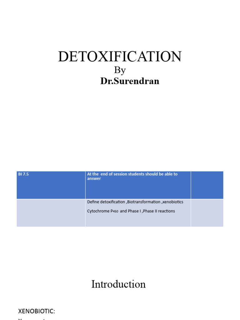 Detoxification | PDF | Drug Metabolism | Cytochrome P450