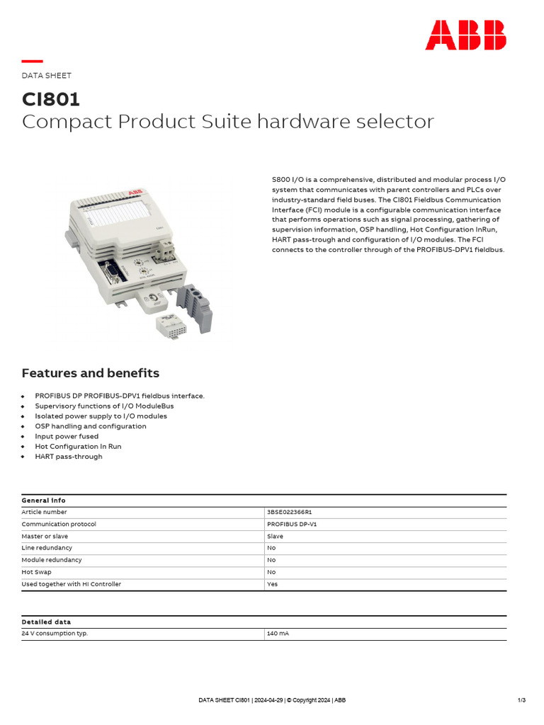 Product CI801 | PDF | Programmable Logic Controller | Computer Engineering
