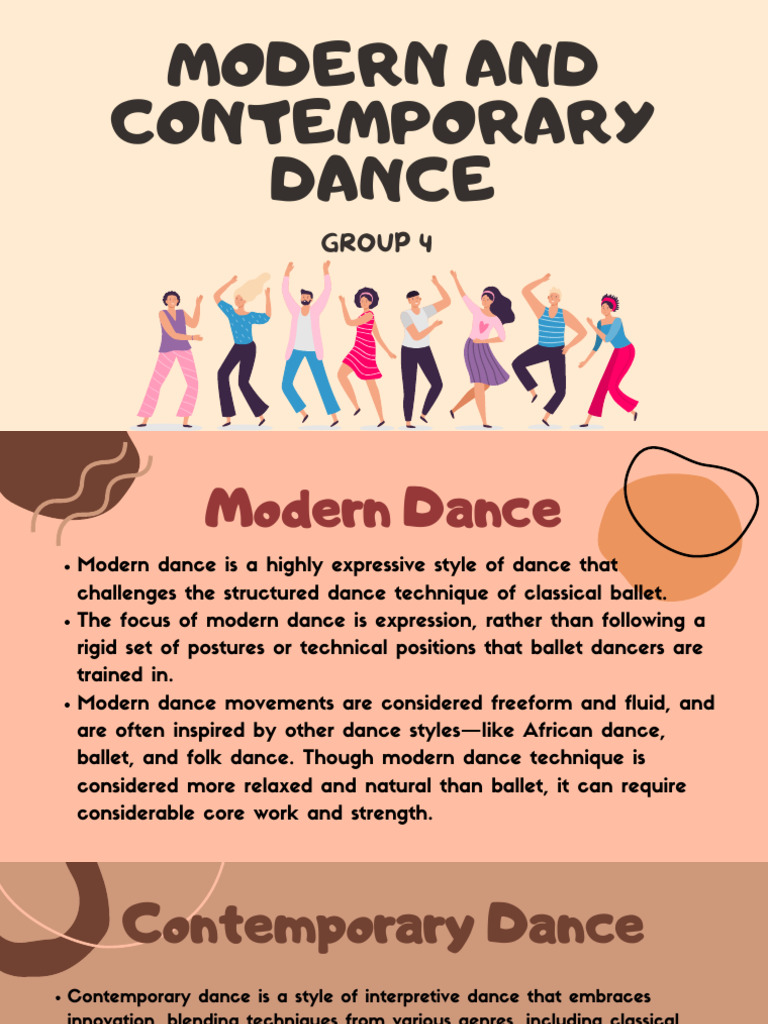 Modern vs. Contemporary Dance Types | PDF | Dances | Ballet