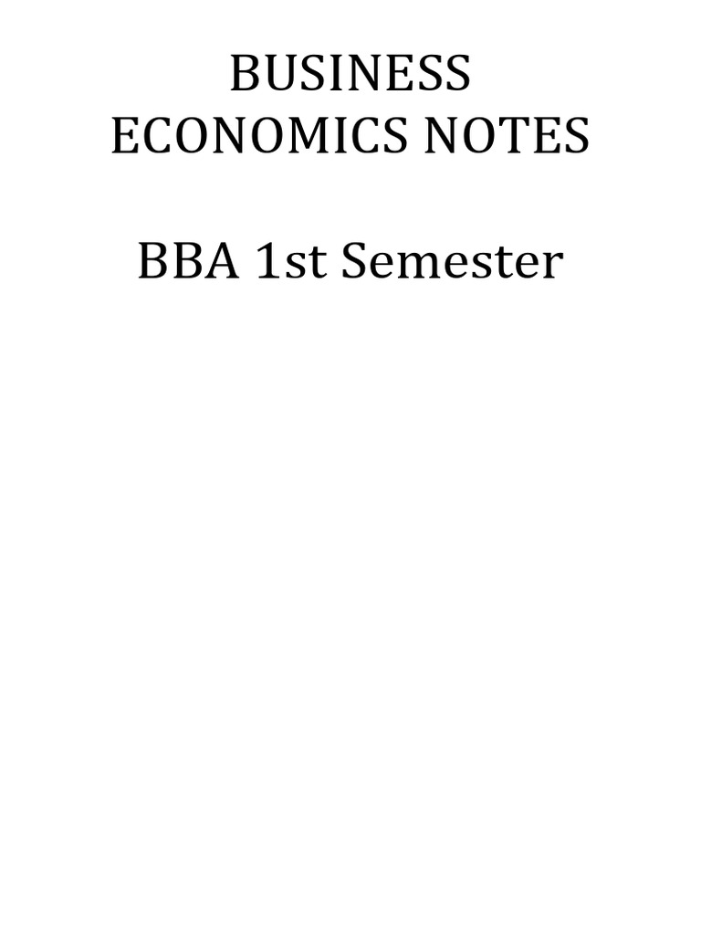 BUSINESS ECONOMICS NOTES Unit-3 BBA 1st | Download Free PDF | Economies ...