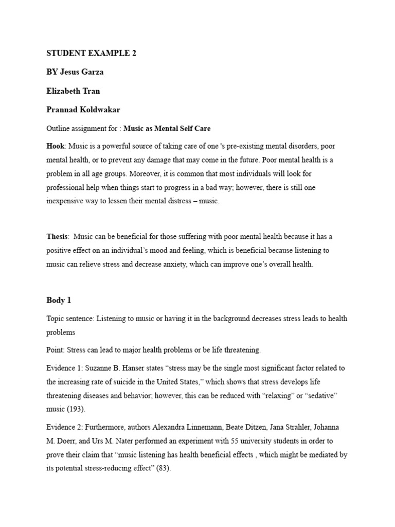 Student Example 2-Assignment | PDF | Major Depressive Disorder ...