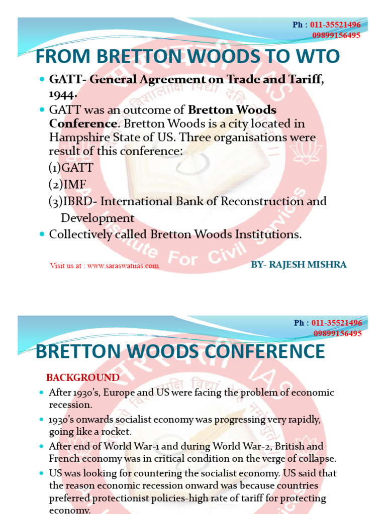 FROM BRETTON WOODS TO WTO Final PDF File | PDF | World Trade ...