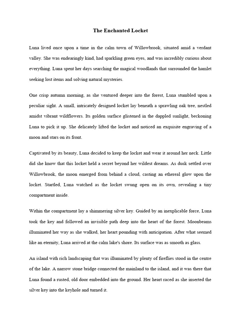 Enchanted Locket: Luna's Magical Journey | PDF | Storytelling | Creativity