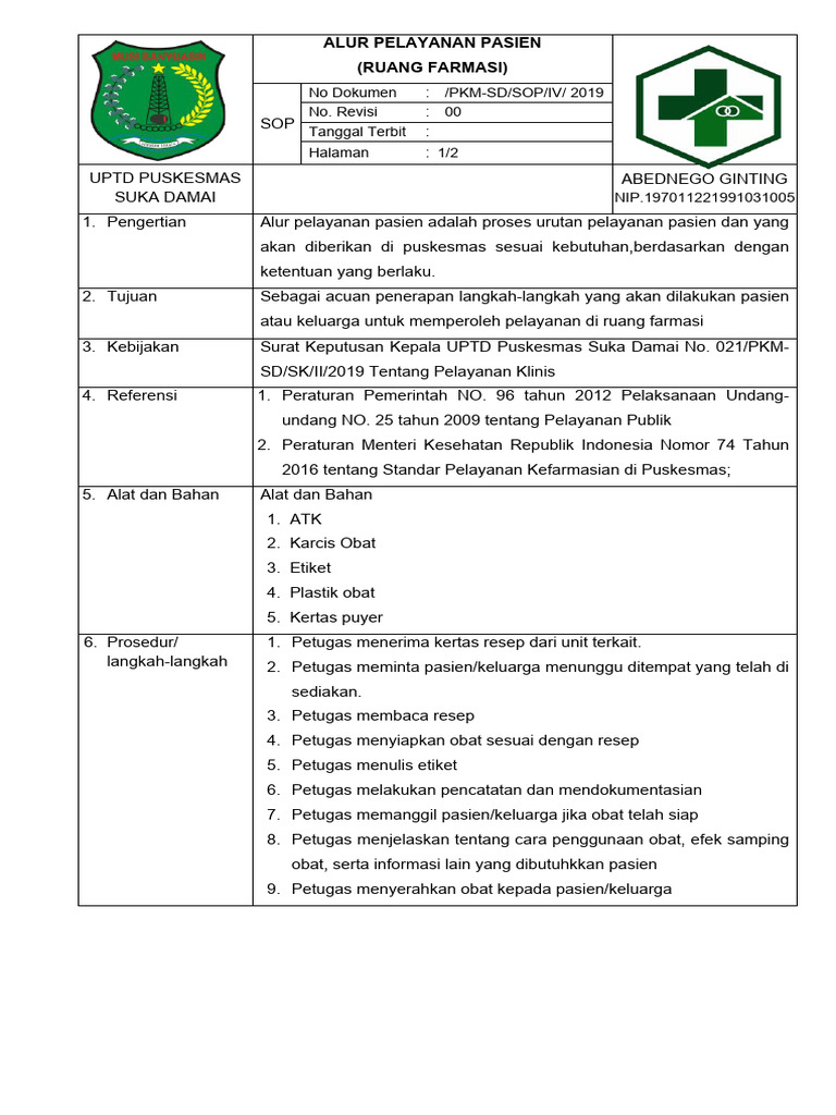 Alur Pelayanan Pasien di Ruang Farmasi | PDF | Pengembangan Diri | Kesehatan Holistik