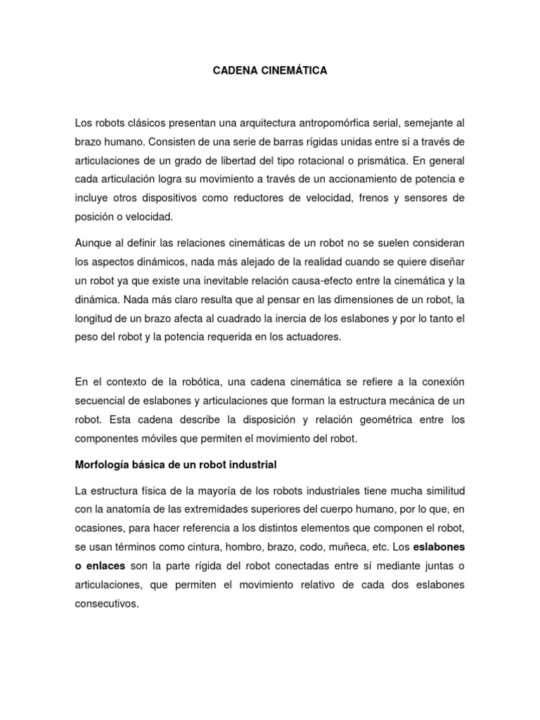 Cadena Cinematica | PDF | Solenoide | Robot
