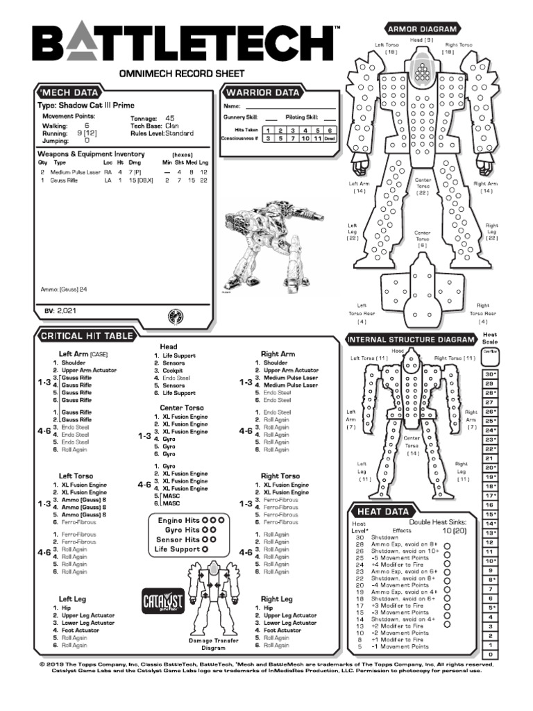 Shadow Cat III Prime A B | PDF