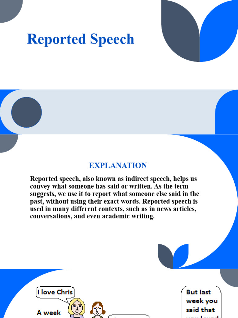 Presentation - Reported Speech | PDF | Semantics | Semantic Units
