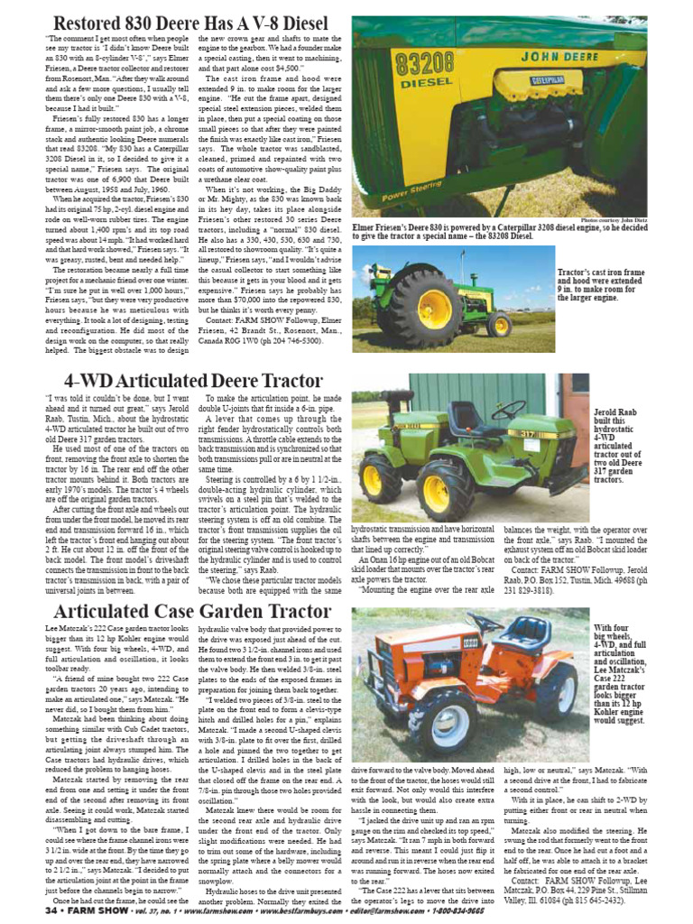 Custom Articulated Garden Tractors | PDF | Tractor | Loader (Equipment)