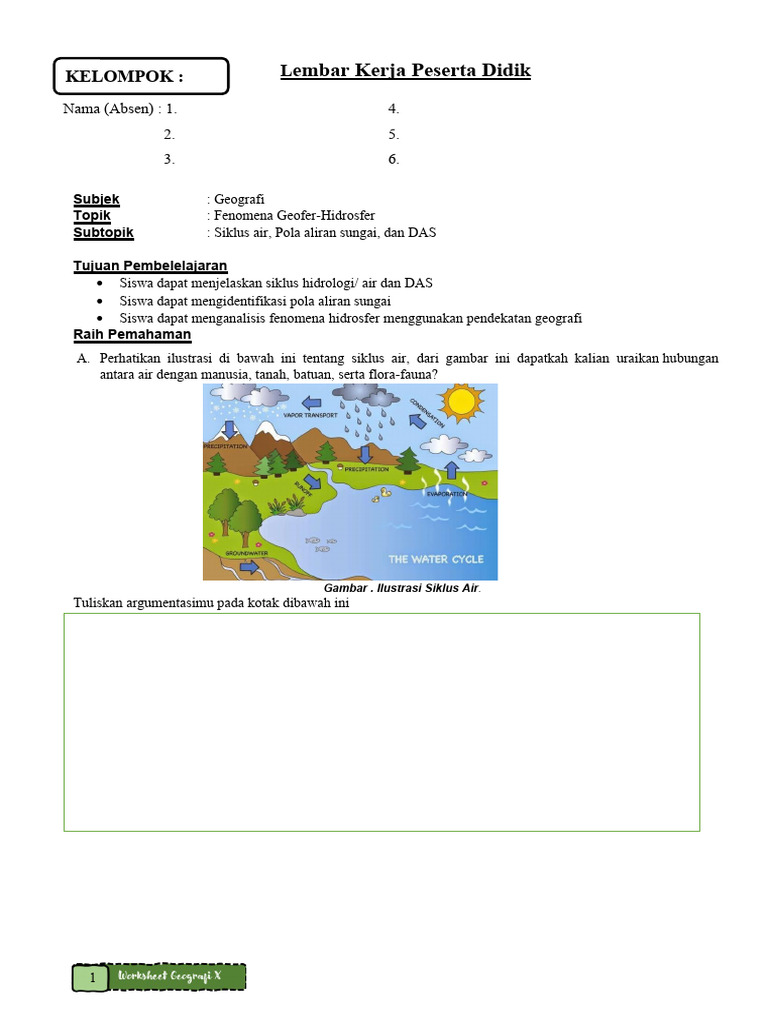 LKPD Siklus Hidrologi | PDF | Ilmu Sosial | Kajian Bahasa Asing