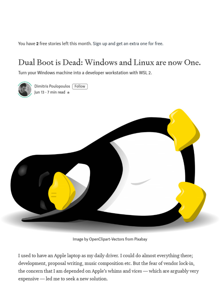 Dual Boot Is Dead - Windows and Linux Are Now One. - Towards Data ...