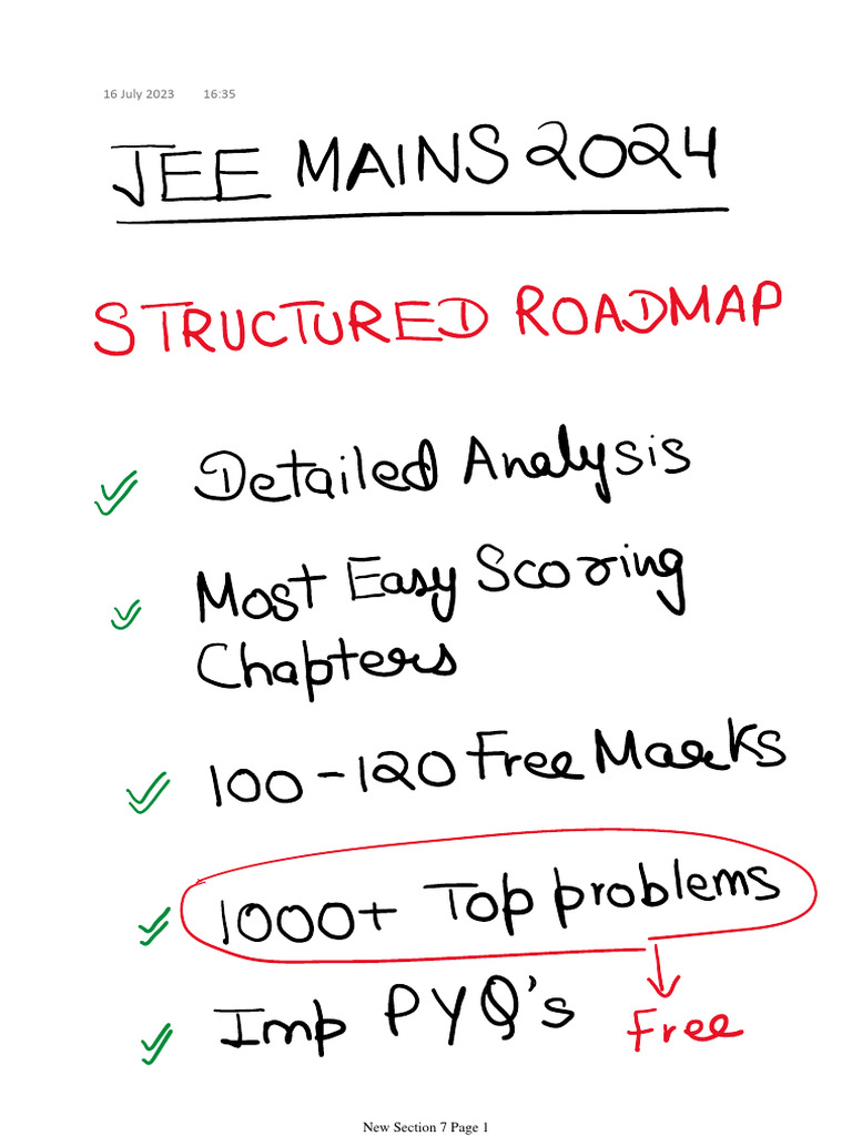 JEE MAINS 2024 - Most Easy Scoring Chapters | PDF