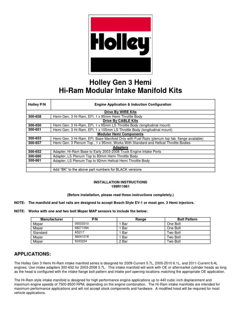 Holley Efi Plenum | PDF | Fuel Injection | Throttle