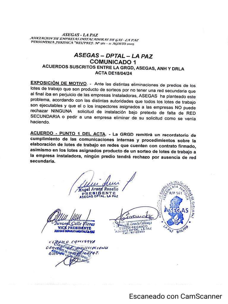 Acuerdos Asegas - GRGD 180424 | PDF