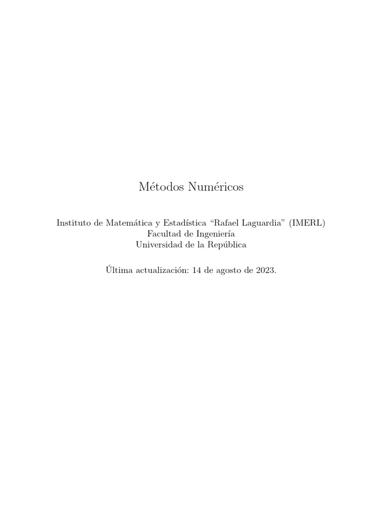 Met Num | PDF | Integral | Análisis numérico