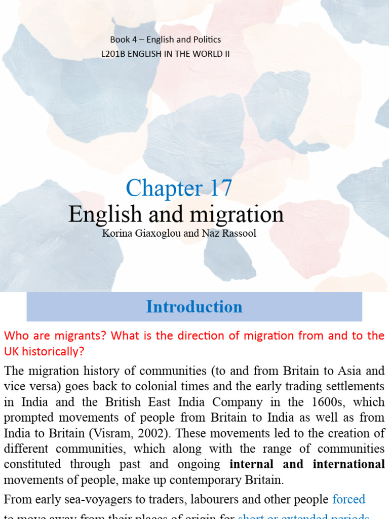 Chapter 17 - L201B - English in Migration | Download Free PDF | Human Migration | Immigration