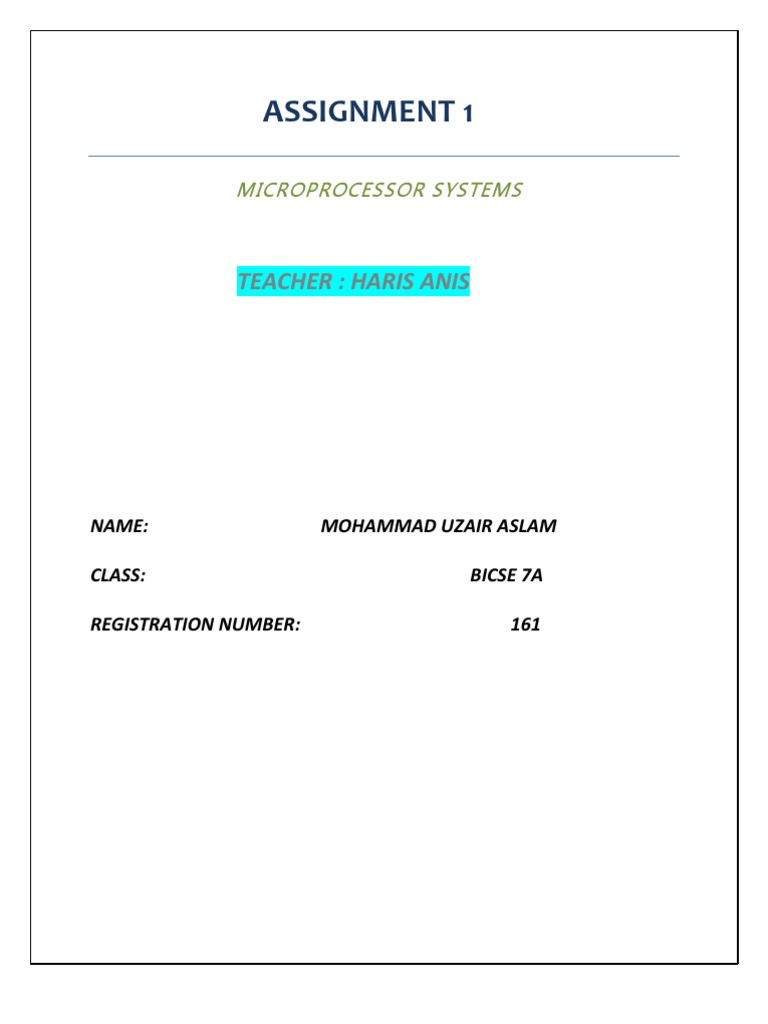 Assignment 1 Microprocessors | PDF | Instruction Set | X86 Architecture