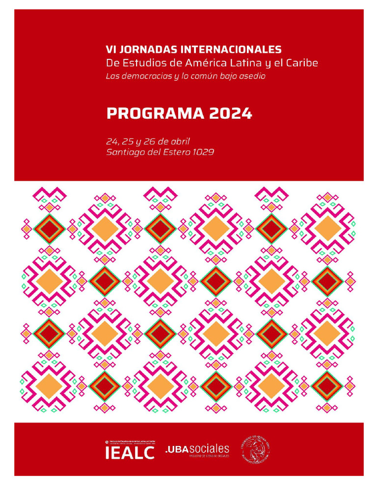 Programa VI Jornadas IEALC 2024 | PDF | America latina | Argentina
