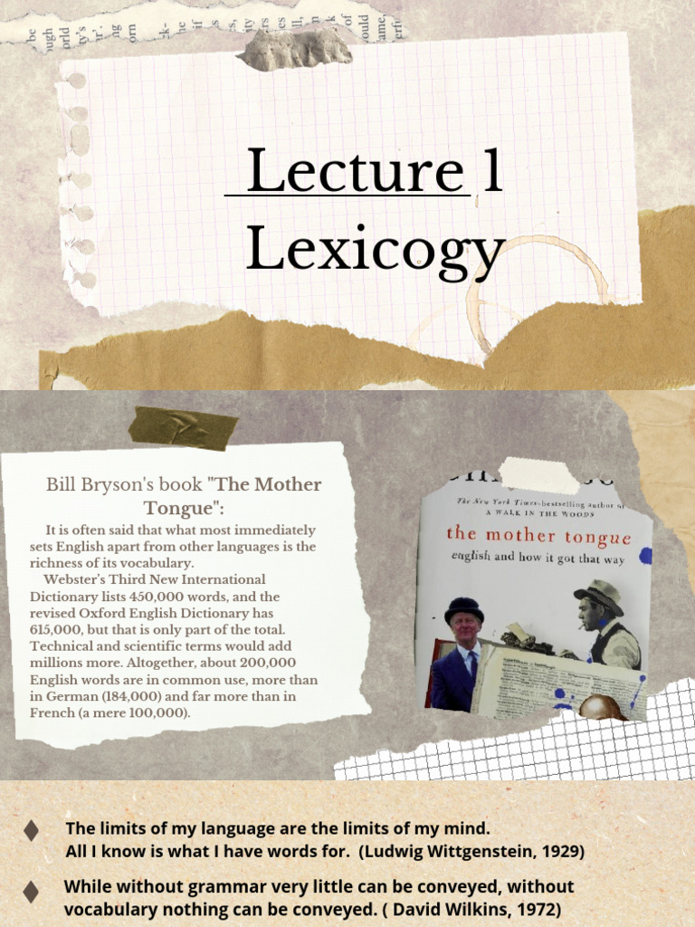 Lecture 1 | PDF | Lexicology | Linguistics