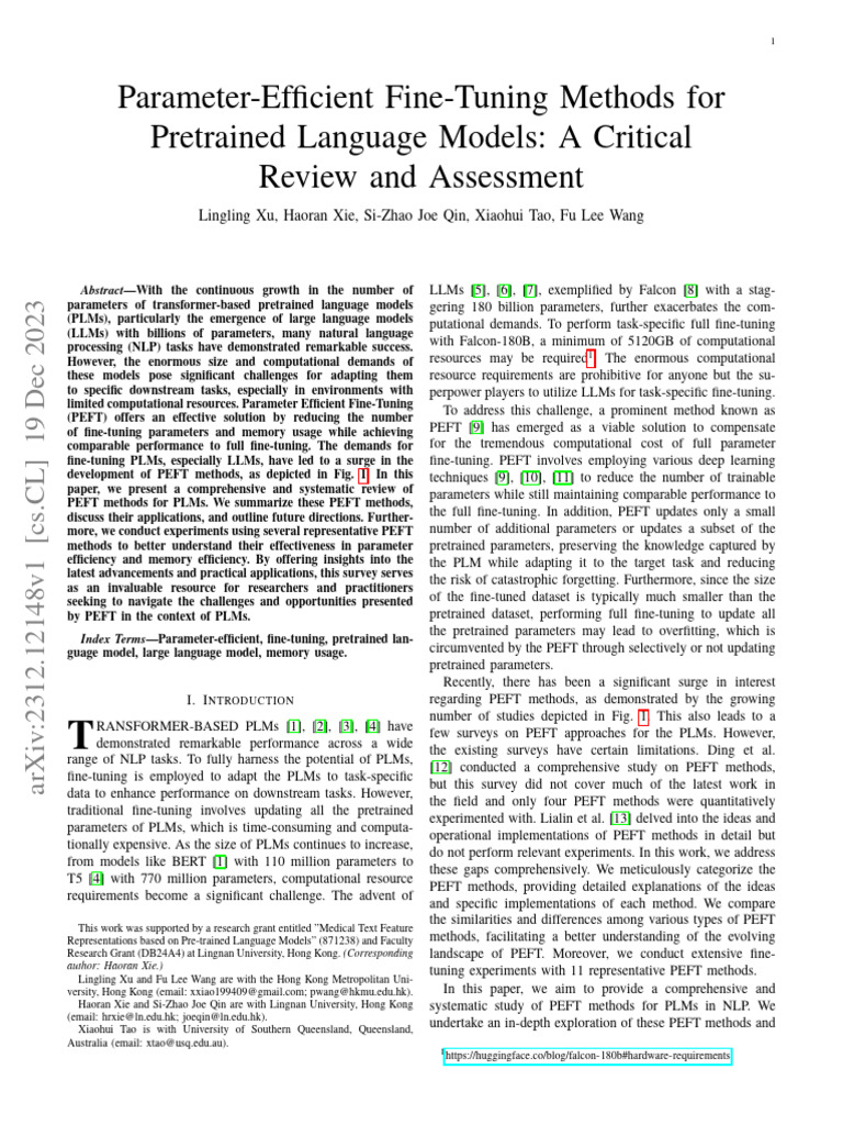 Parameter-Efficient Fine-Tuning Methods For Pretrained Language Models - A Critical Review and ...