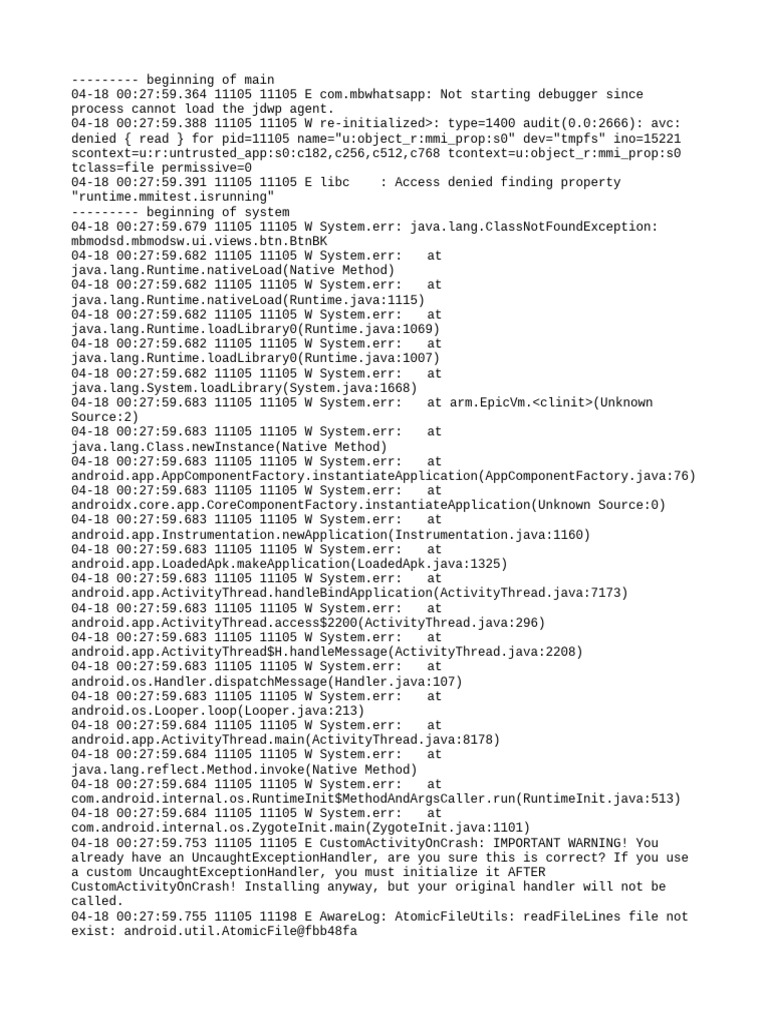 Logcat | PDF | Android (Operating System) | Java (Programming Language)