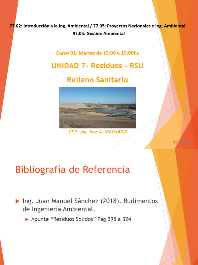 Clase U7 - Disposición Final de RSU - Relleno Sanitario | PDF | Vertedero | Residuos
