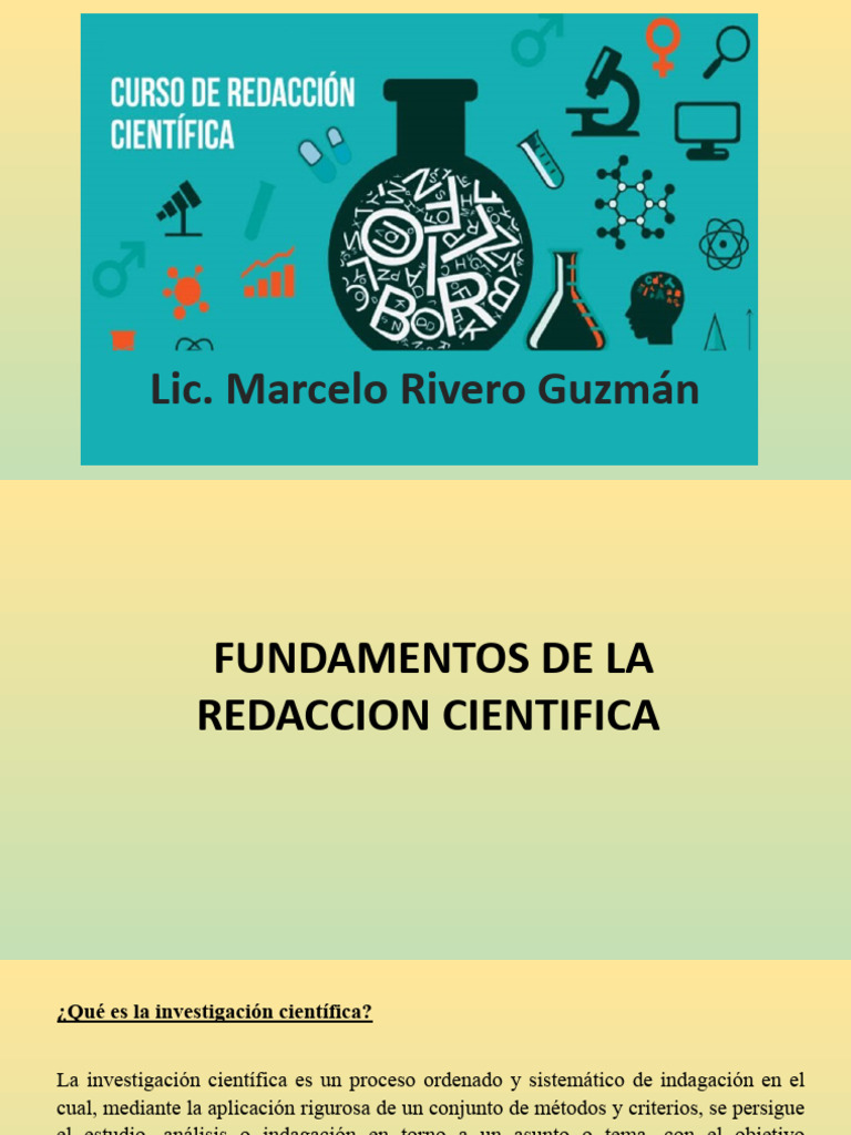 Redaccion Cientifica Clase 1 | PDF | Experimentar | Método científico