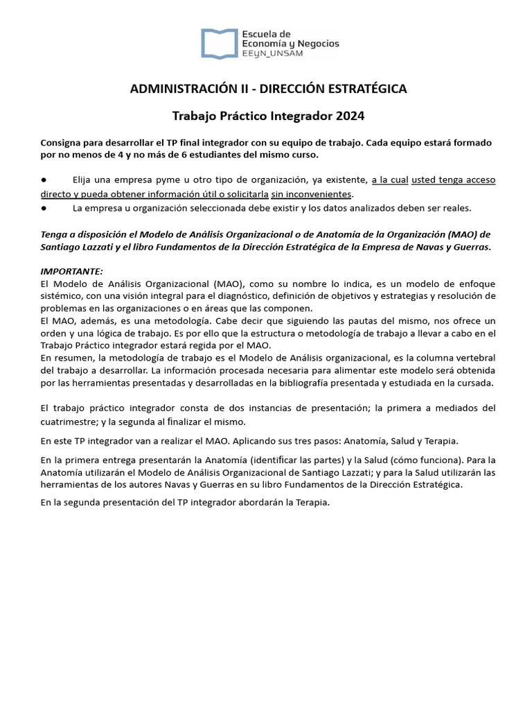 2024 - Parte 1 - Consignas TP Integrador | PDF | Business