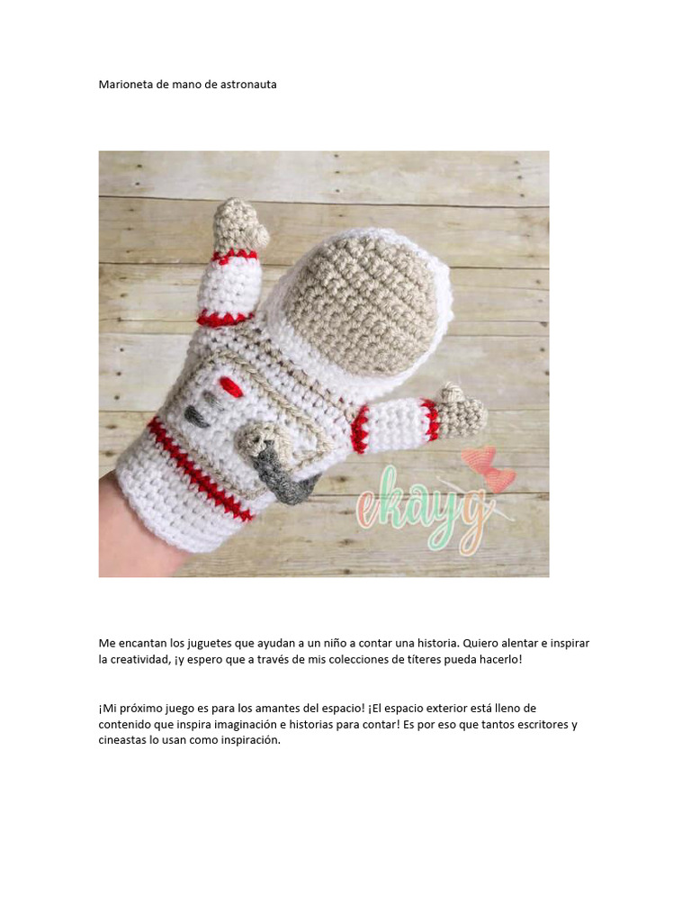 013-Esp - Marioneta Astronauta | PDF | Tejer | Artes Textiles