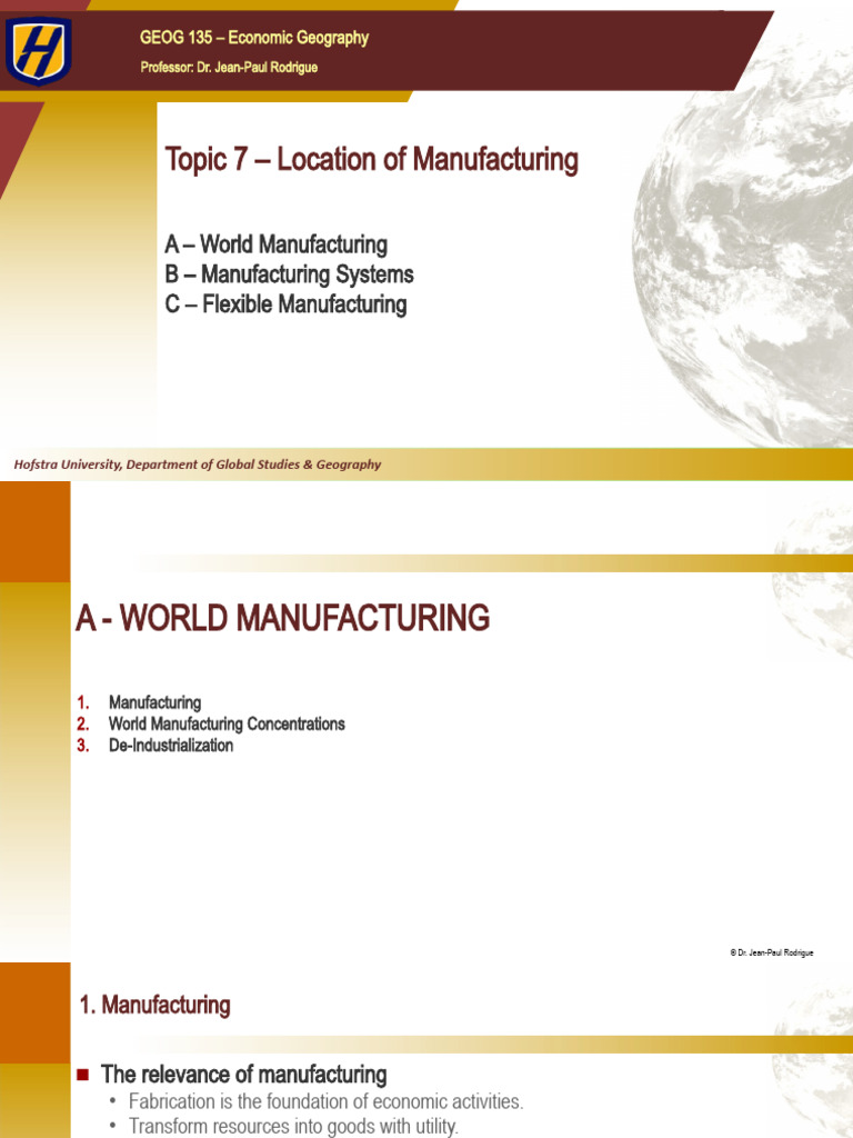 GEOG 135 Topic 7 1 | PDF | Logistics | Supply Chain Management