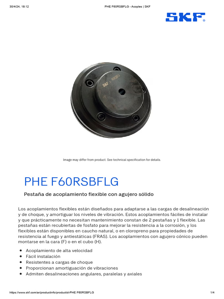 Phe f60rsbflg - Acoples - SKF | Descargar gratis PDF | Red mundial ...