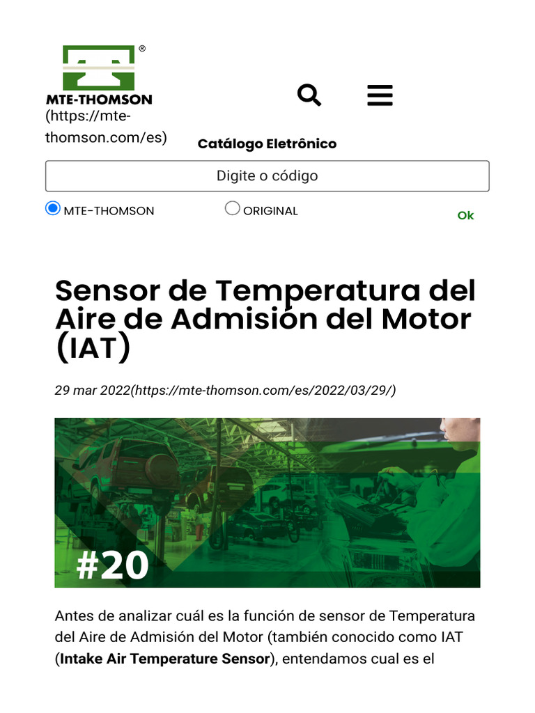 Sensor de Temperatura Del Aire de Admisión Del Motor (IAT) | PDF